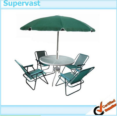 Outside Stainless Steel Modern Patio Furniture Dining Set with Umbrella