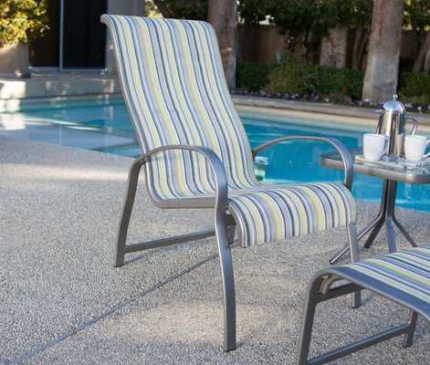 Modern Outdoor Patio Furniture Dining Sets 5 Piece Poolside Sling Lounge Set