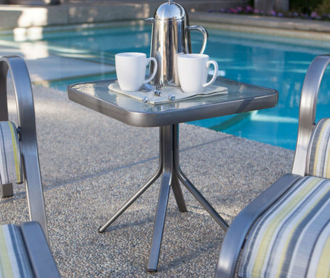 Modern Outdoor Patio Furniture Dining Sets 5 Piece Poolside Sling Lounge Set