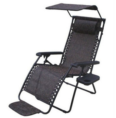 Adjustable Leisure Lafuma Chair , Luxury Zero Gravity Chair with Canopy Cup holder