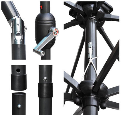 Outside Aluminum 7.5FT Crank And Tilt Patio Umbrella for Home Yard