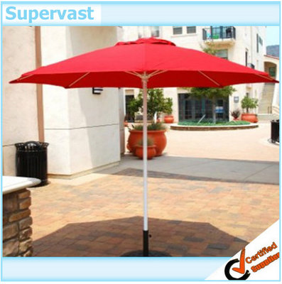 Heavy Duty Red 7.5FT Metal Patio Market Umbrella for Garden / Backyard Furniture