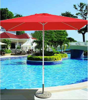 Square Aluminum Patio Market Umbrella With Crank / Tilt , Patio Furniture Umbrella