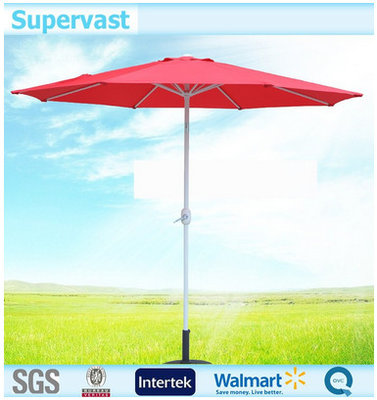 Waterproof Red Patio 9FT Market Umbrella / Garden Patio Umbrellas with Tilt