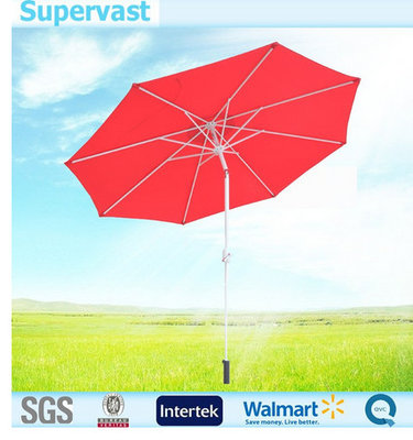 Waterproof Red Patio 9FT Market Umbrella / Garden Patio Umbrellas with Tilt