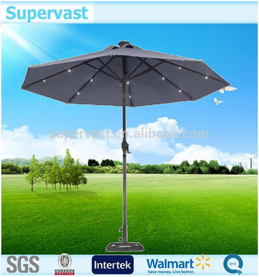 Decorative Garden Market LED Lights Solar Patio Umbrella Round Shape