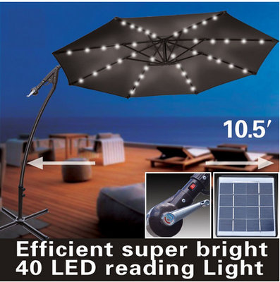 Efficient Super Bright 10.5 Foot Banana Garden Umbrella With LED Light