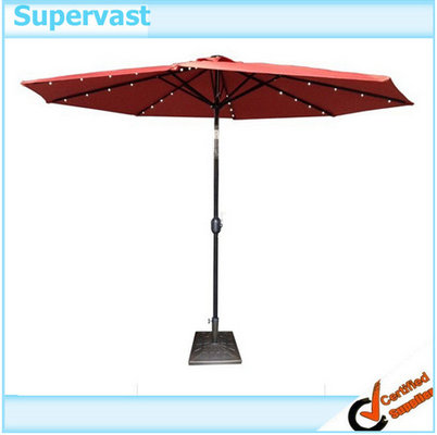 Garden Decorative Heavy Duty Crank 10FT Patio Umbrellas With Solar Lights