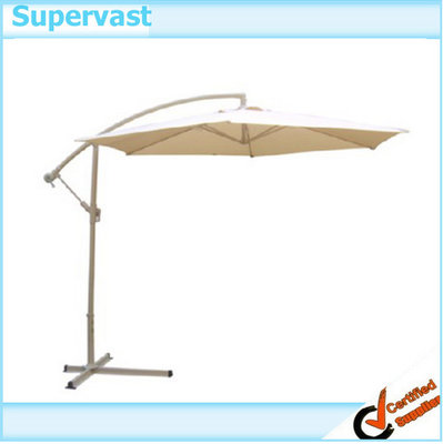 Stainless Steel Pole 10ft Banana Garden Umbrella / Cantilever Hanging Patio Umbrella Tilt