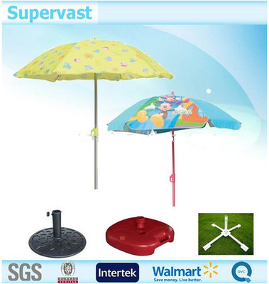 Portable Transparent Beach Sun Umbrella , Polyester Compact Windproof Umbrella