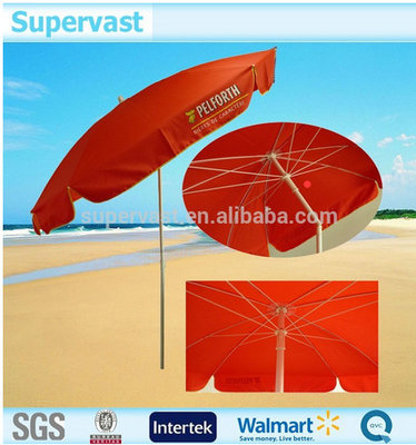 Custom Commercial Advertising Beach Sun Umbrella 2.2M With Logo Printed