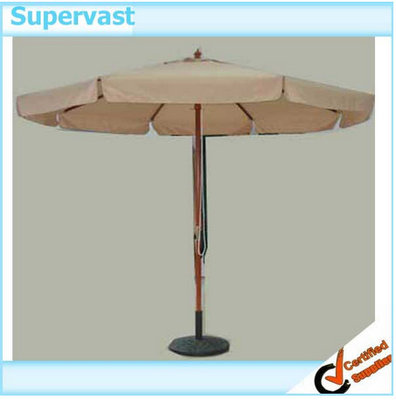 Patio Umbrella Pulley System Straight Wood Middle Column Umbrella For Beach