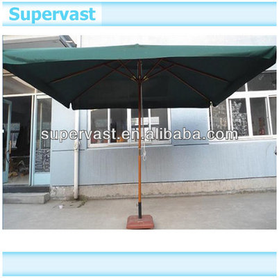 Large Outdoor Sunshine Wooden Windproof Patio Umbrella For Sunshade