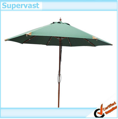 Outside Beach Sun Shade 7FT Wood Patio Umbrella For Garden Decoration