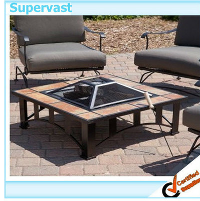 Square Tile Fire Pit - Desert Sand Patio Furniture Accessories for Outdoor Living