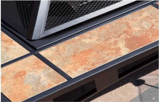 Square Tile Fire Pit - Desert Sand Patio Furniture Accessories for Outdoor Living