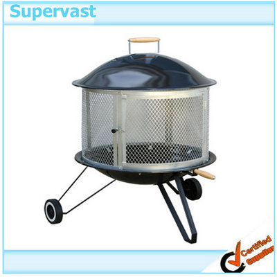 28'' Steel Porcelain Fireplace Cast Iron Outdoor Fire Pit For Keeping Warm