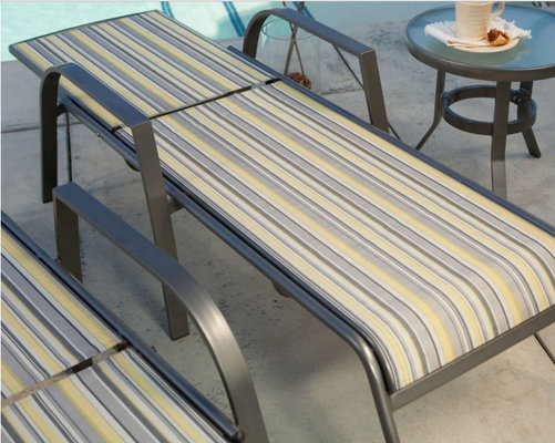 Poolside Sling Chaise Lounge Set Aluminum Patio Furniture Sun Chaise Lounge with Cushion