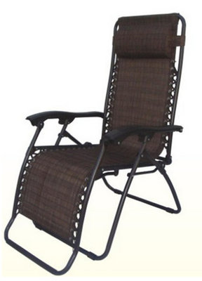 Weather Resistance Metal Patio Furniture Folding Sun Zero Gravity Chair With Pillow