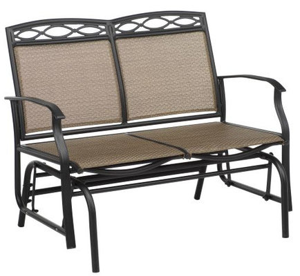 Outdoor Leisure Steel Patio Furniture Steel Sling 2 Person Glider Chair