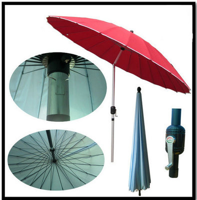 Garden 2.5m Steel Wire Crank Large Patio Umbrellas / Patio Market Umbrella With Tilt