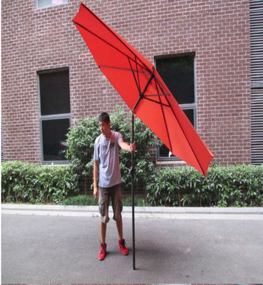 Garden 2.5m Steel Wire Crank Large Patio Umbrellas / Patio Market Umbrella With Tilt