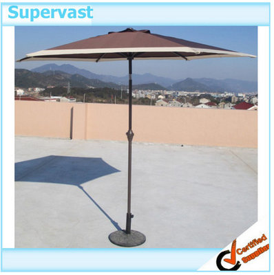 Patio Parasol 9 Inch Aluminum Patio Furniture Round Tilt And Crank Patio Umbrella