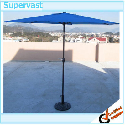 Patio Parasol 9 Inch Aluminum Patio Furniture Round Tilt And Crank Patio Umbrella
