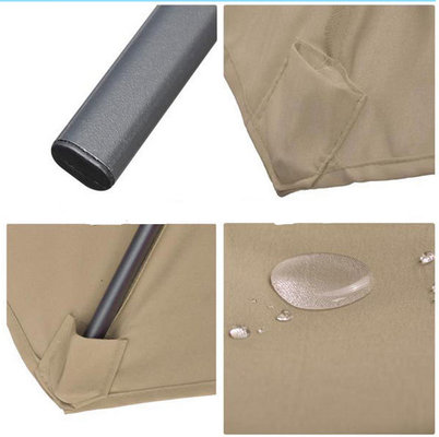 3M Wind Resistance Garden Crank Patio Market Umbrella With 8 Steel ribs