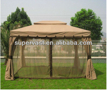 Large UV - Resistance Steel Patio Event Garden Gazebo Tent With Beautiful Curtains