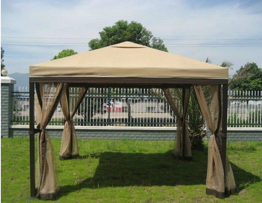 Square Gazebo Patio Sun Shades With Mosquito Netting , Outdoor Wedding Tent