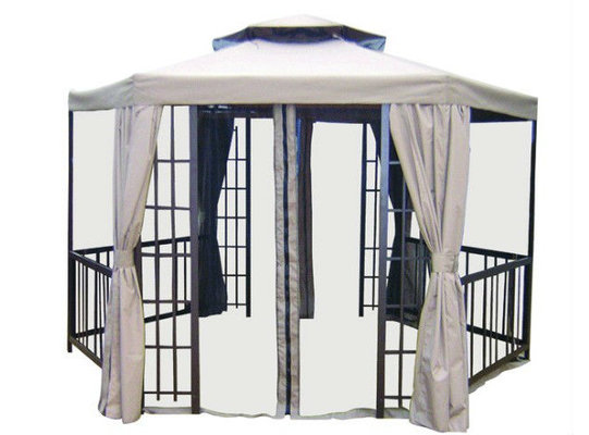 Hexagonal Gazebo Patio Sun Shades Furniture with Valance , Outdoor Party Tent