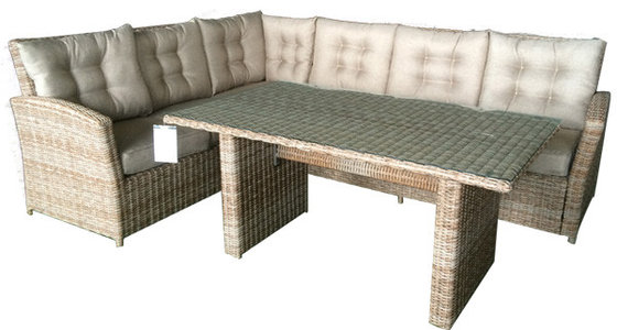 Sectional Conversation Sofa Set with Cushion for Indoor / Outdoor Use