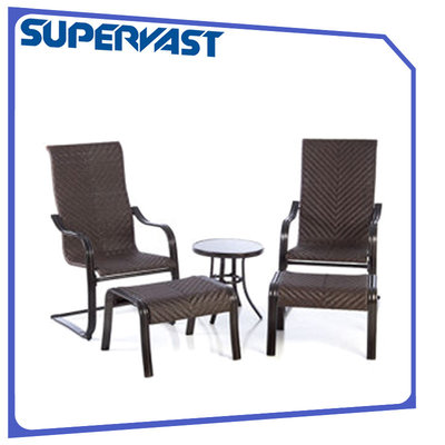 C spring Chair 5pc Resin Wicker Furniture Deep Seating Set Ottoman Side Table