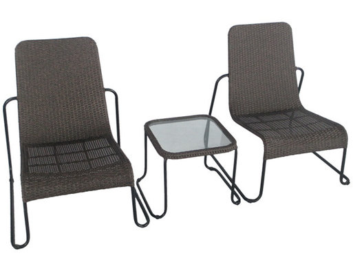 3pc Rattan Wicker Outdoor Furniture Chat Set Stackable All weather