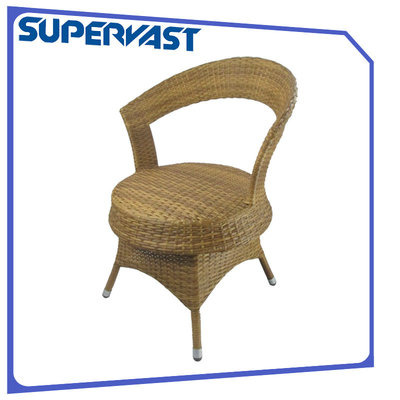 Swivel Chair Resin Wicker Patio Furniture Seat with Pad Inside