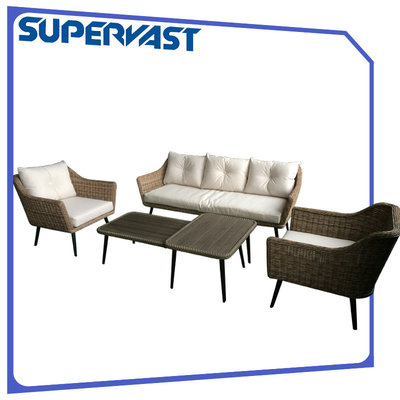 Double Table Resin Wicker Patio Furniture Cushion Outdoor Conversation Set