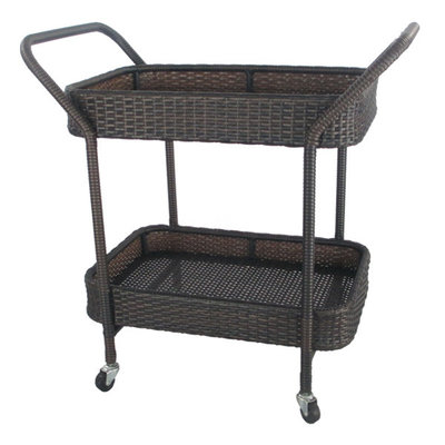2 Tier Espresso Dining Trolley Kitchen Trolley Serving Cart SGS