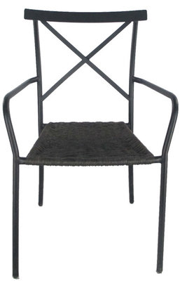 ISO9001 Black Metal Frame Dining Chair with or without Armrest