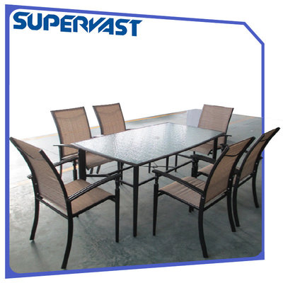 Sling Garden Patio Furniture Dining Sets Stackable Chairs Value Added Legs