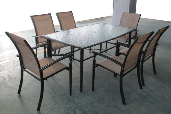 Sling Garden Patio Furniture Dining Sets Stackable Chairs Value Added Legs