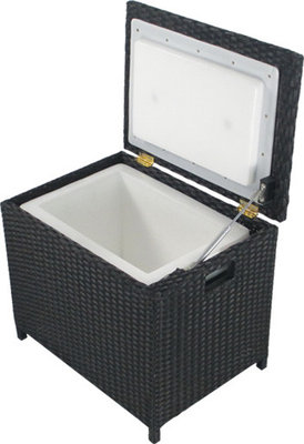 Resin Wicker Outdoor Patio Table Sets Furniture Poly Rattan Cooler Box Garden Beach Party Events