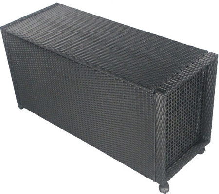 KD Style Resin Wicker Outdoor Patio Sets Poly Rattan Storage Bin With Wheels