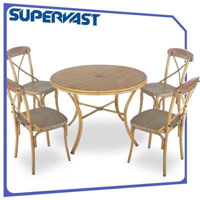 Hand Brush Outdoor Patio Furniture Dining Sets , Outdoor Cafe Furniture