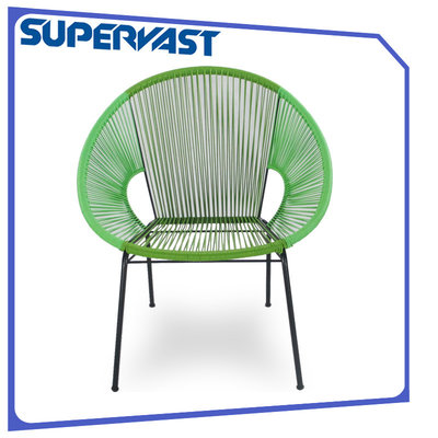 Metal Frame Resin Wicker Patio Furniture , Circular Rattan Weaving Outdoor Egg Chair