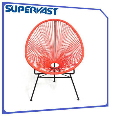 Tripod Circular PE Rattan Weaving Funky Dining Room Chairs Outdoor Stackable Egg Chair