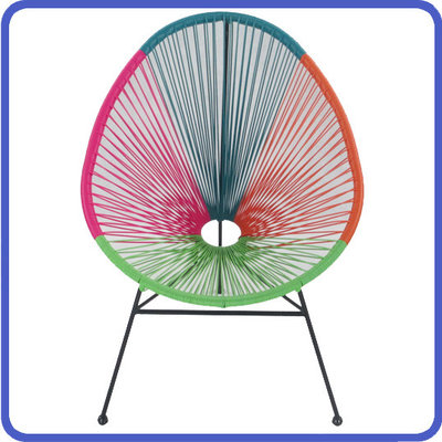 Tripod Circular PE Rattan Weaving Funky Dining Room Chairs Outdoor Stackable Egg Chair