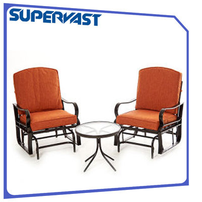 3PC Outdoor Garden Patio Bistro Set Steel Patio Deep Seating Rocking Chair Bistro Set