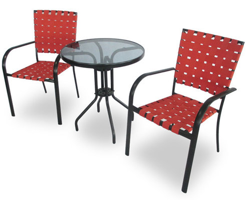 Multi Color Selection Outdoor Round Cafe Table And Chairs Patio Cross Weave Chair Bstro Set