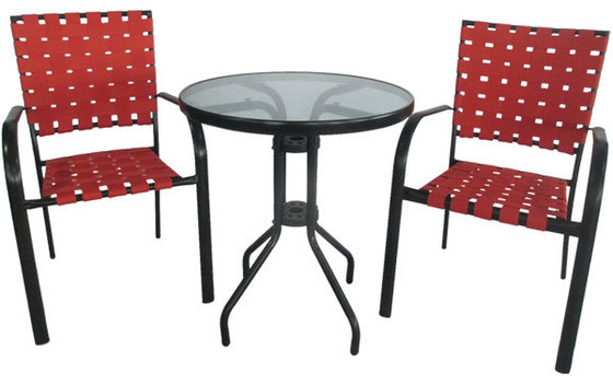 Multi Color Selection Outdoor Round Cafe Table And Chairs Patio Cross Weave Chair Bstro Set